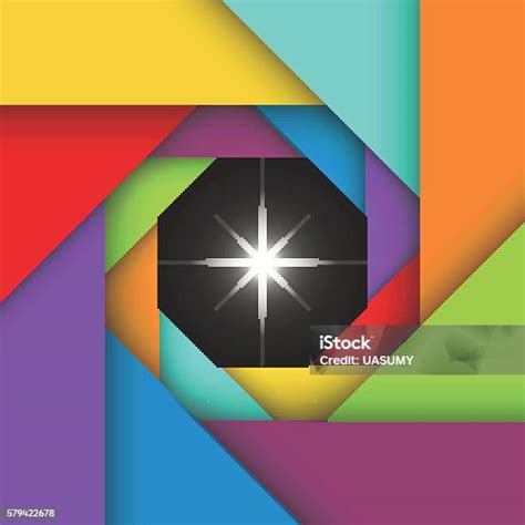 다채로운 카메라 추상 조리개 사진 템플릿 전단지 또는 Brashury 겉창에 대한 스톡 벡터 아트 및 기타 이미지 겉창 기업 재무와 산업 다중 색상 Istock