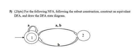 Solved Pts For The Following NFA Following The Chegg Com