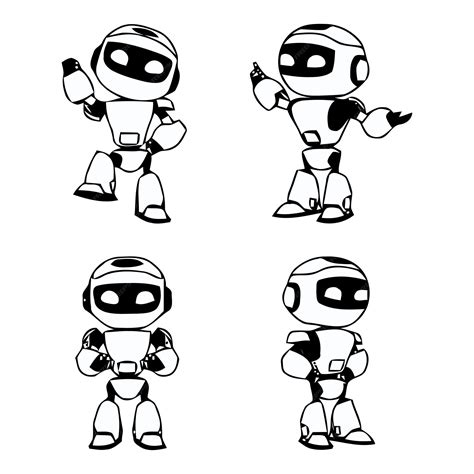 Premium Vector Vector Robot Character Set For The Animation With Various Poses Vector Illustration