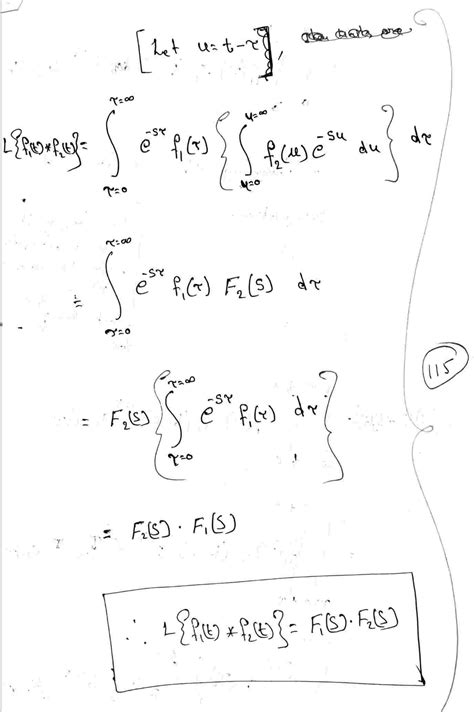 Convolution Theorem Of Laplace Transform Hand Written Notes And Examples