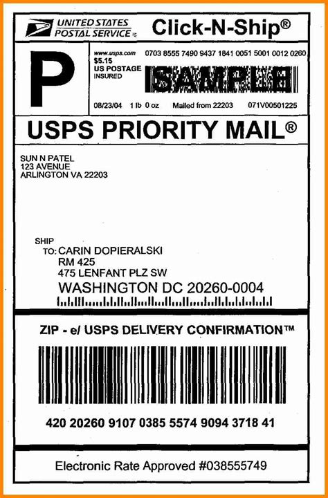 Usps Shipping Labels Printable Requirements