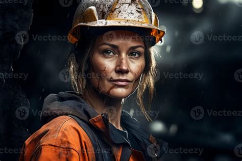 Female Miner In Helmet 44536742 Stock Photo At Vecteezy