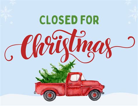 12 Free Printable Closed For Christmas Sign Templates The Incremental