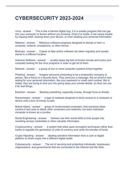 Cybersecurity Questions With Correct Answers Cyber Awareness Stuvia Us