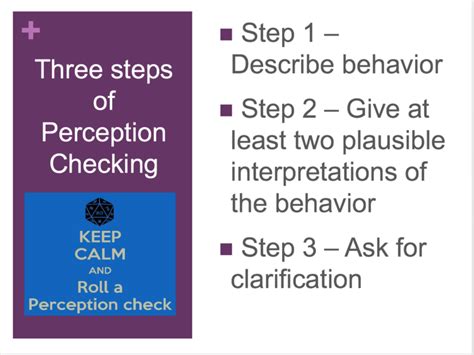 Perception Checking An Excellent Method For Keeping Your Foot Out Of