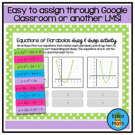 Equations Of Parabolas Digital Activity Drag And Drop Made By Teachers