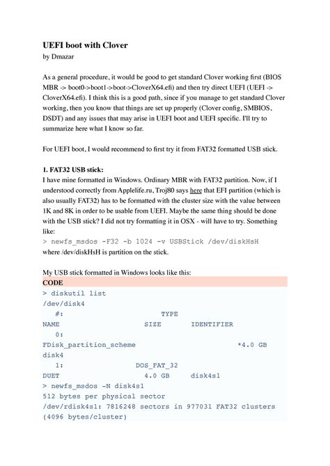 UEFI Boot With CloverUEFI Boot With Clover UEFI Boot With Clover By Dmazar As A General