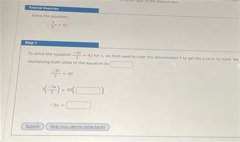 solved back to the skipped part tutorial exercise solve the
