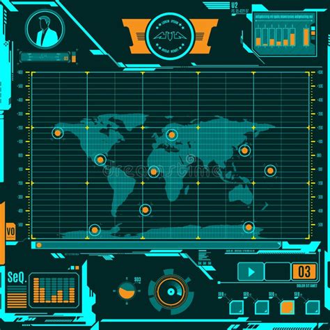 Hud Navigation Map Screen Elements Stock Vector Illustration Of Circle Globe 79804165