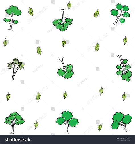 Set Tree Object Vector Art Illustration Stock Vector Royalty Free Shutterstock