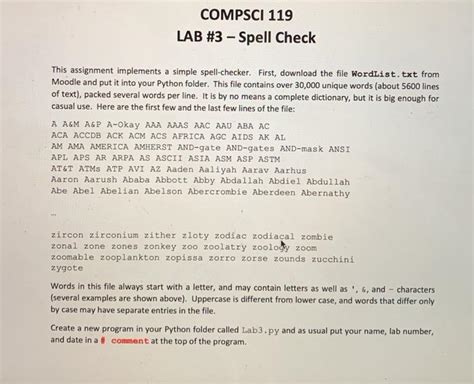 Compsci 119 Lab 3 Spell Check This Assignment