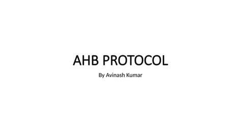 Microcontroller Ahb Protocol Presentation Ppt