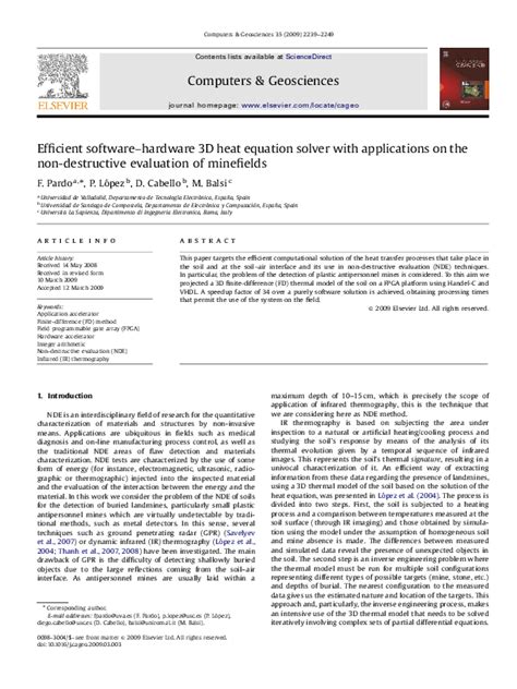 Pdf Efficient Softwarehardware 3d Heat Equation Solver With Applications On The Non