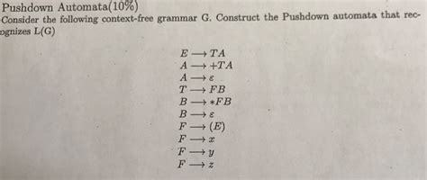 Solved Pushdown Automata10 Consider The Following