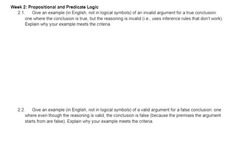Solved Week 2 Propositional And Predicate Logic21 ﻿give