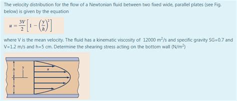 Solved The Velocity Distribution For The Flow Of A Newtonian