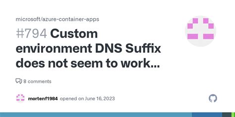Custom Environment Dns Suffix Does Not Seem To Work With Internal Vnet