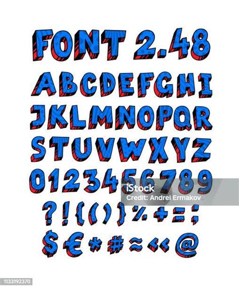 파란색 영어 글꼴입니다 벡터 선형 윤곽 문자 체적 수치 기호 독창적 인 디자인 프로젝트를 위한 글꼴 문자와 숫자의 전체