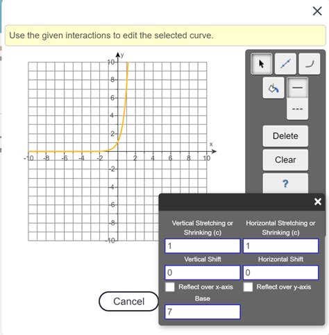 Solved Use Transformations Of The Graph Of F X 7x To Graph Chegg Com