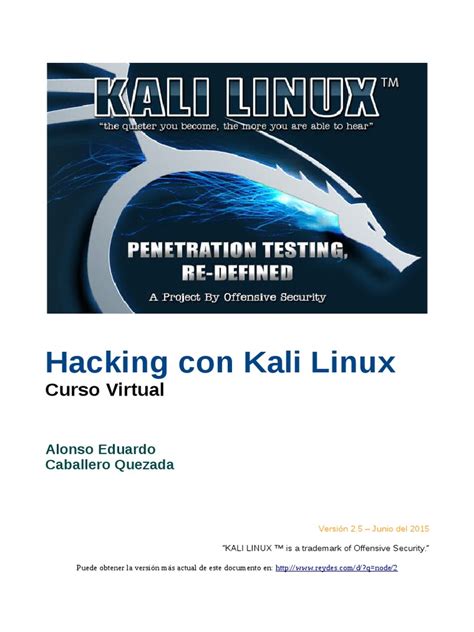 hacking con kali linux curso virtual pdf distribución de linux