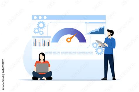 Benchmark Indicator Illustration Concept Compare Business Processes Indicators Performance
