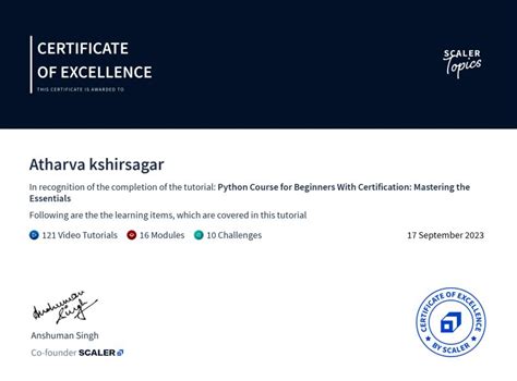 Atharva Kshirsagar On Linkedin Certificate Codeing Python