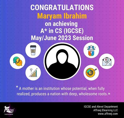 Affreej E Learning On Linkedin Congratulations To Maryam Ibrahim On Securing An A In Her