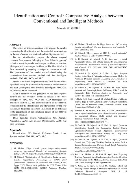 Pdf Identification And Control Comparative Analysis Between Conventional And Intelligent Methods