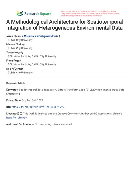 Pdf A Methodological Architecture For Spatiotemporal Integration Of