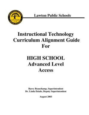 Fillable Online Instructional Technology Curriculum Alignment Guide For HIGH Fax Email Print