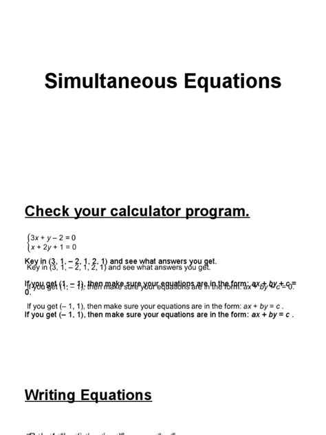 Simultaneous Equations Pdf Ratio Mathematical Objects