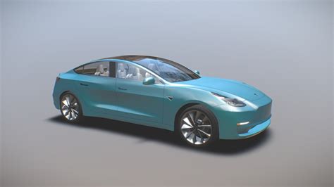 car scene tesla model 3 public final 3d model by shaderbytes [22f01c3] sketchfab