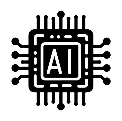 Artificial Intelligence Ai Processor Chip Icon Vector Silhouette
