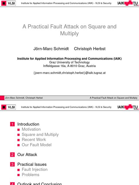 A Practical Fault Attack On Square And Multiply Pdf Applied