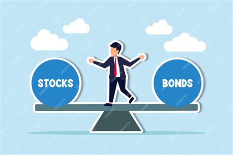 premium vector stocks vs bonds in investment asset allocation risk