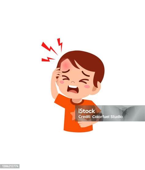 Ittle 아이 도착 범프 에 이마 느낌 슬픈 머리에 대한 스톡 벡터 아트 및 기타 이미지 머리 울퉁불퉁한 질감 아이 Istock