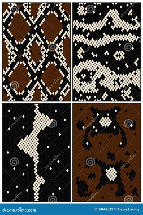 Four Seamless Patterns Stock Vector Illustration Of Macro 14669312