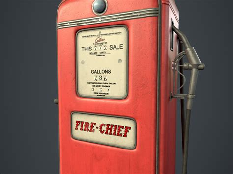 가스 펌프 레트로 3d 모델 14 Fbx Obj Free3d