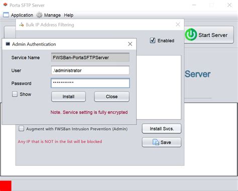 Enable Firewall Fwsban W Sftp Server Porta Sftp Server