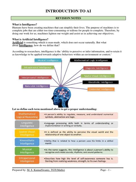 01 Introduction To Ai Revision Notes Pdf
