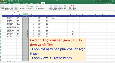 Thủ Thuật Excel Cách Cố định Dòng Cột Và Vùng Dữ Liệu Trong Excel How To 60s