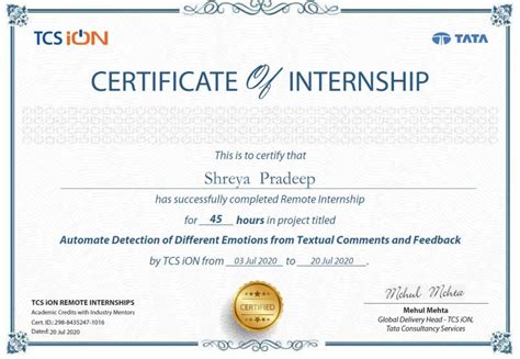 Shreya Pradeep On Linkedin Tataconsultancyservices Tcsion Artificialintelligence