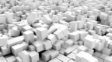 Abstract Cube 3d Rendering Of White Cubes Backgrounds  Free