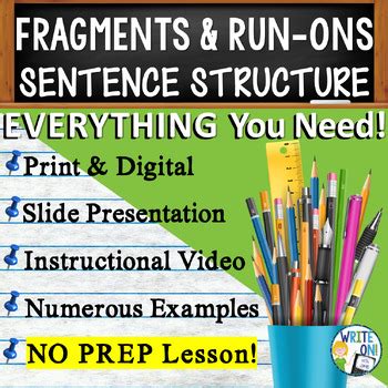 Sentence Fragments Run On Sentences Activities Sentence Or Fragment Worksheets
