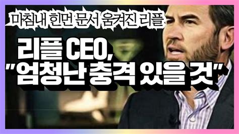 리플 비트코인 이더리움 힌먼문서 움켜진 리플 리플ceo Sec로부터 엄청난 충격 있을것 리플소송 남은 카드는