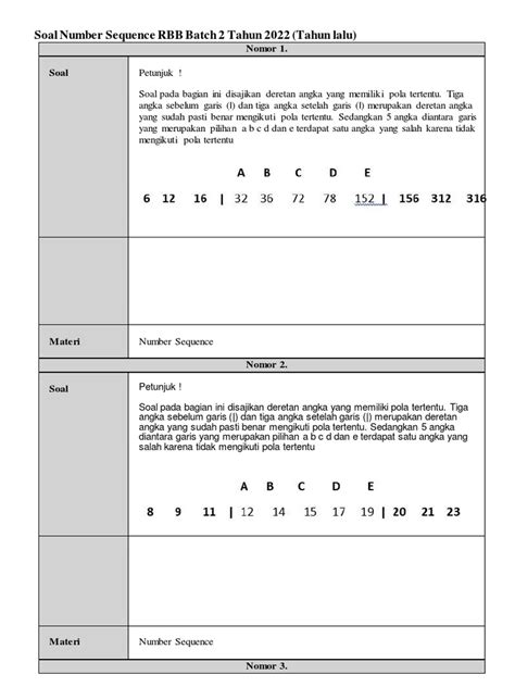 Number Sequence Soal Dan Pembahasan Batch 2 2022 Pdf