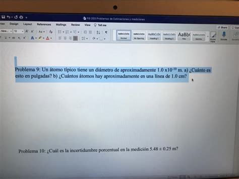 Solved Problem9 A Typical Atom Has A Diameter Of
