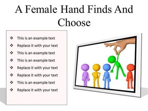 A Female Hand Finds And Choose Metaphor Powerpoint Presentation Slides F