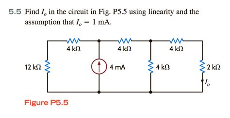 solved find i 0 in the network in fig p5 5 using linearity