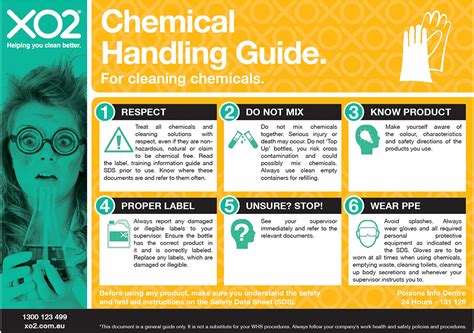 Xo2® Chemical Handling Guide Safety Sign Splash Resistant